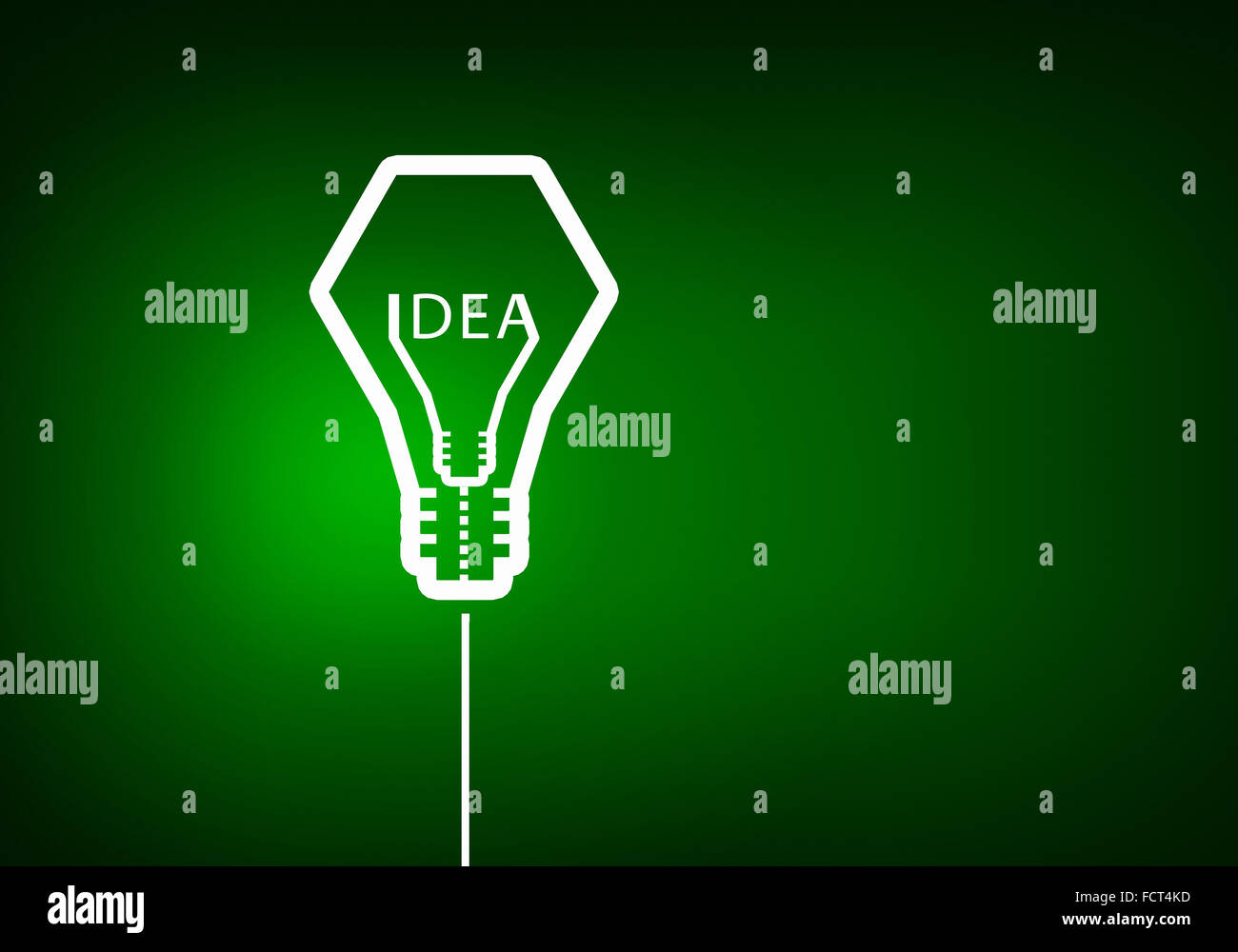 Abstract image with drawn light bulb on green background Stock Photo ...