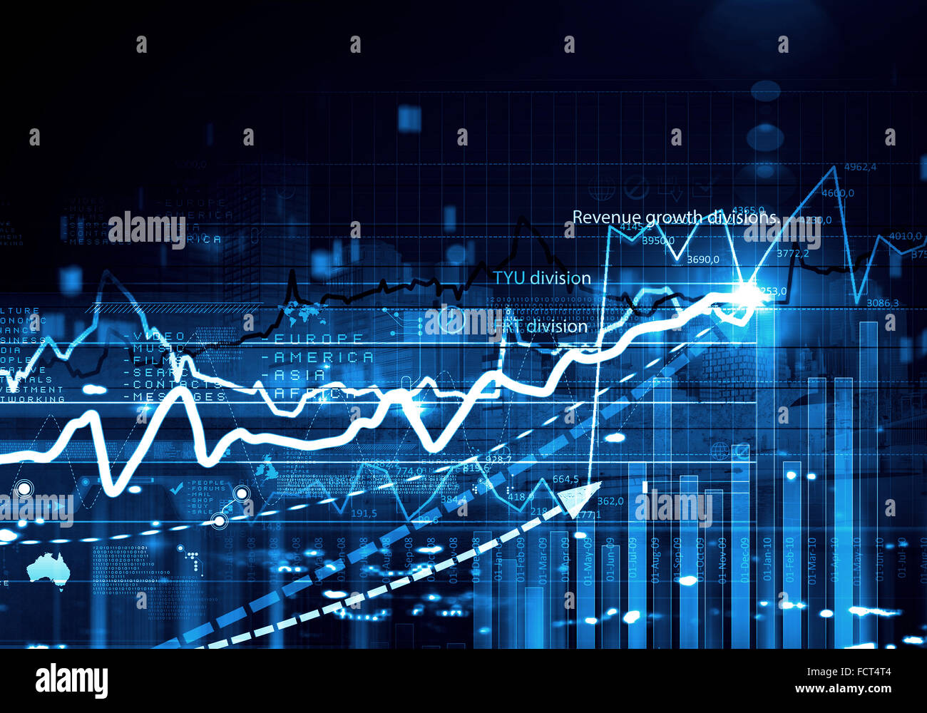 Business abstract image with high tech graphs and diagrams Stock Photo ...