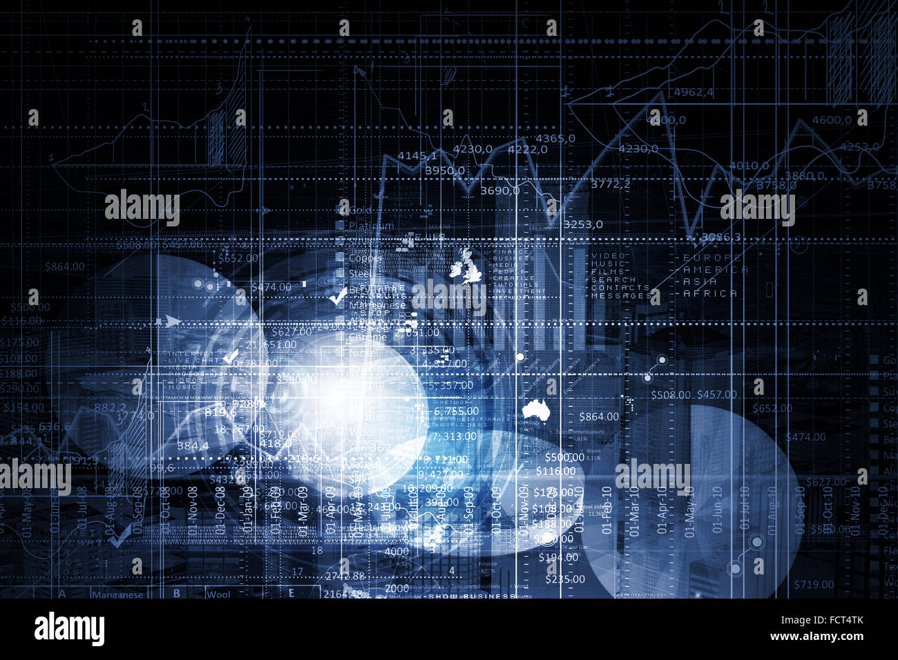 Business abstract image with high tech graphs and diagrams Stock Photo ...
