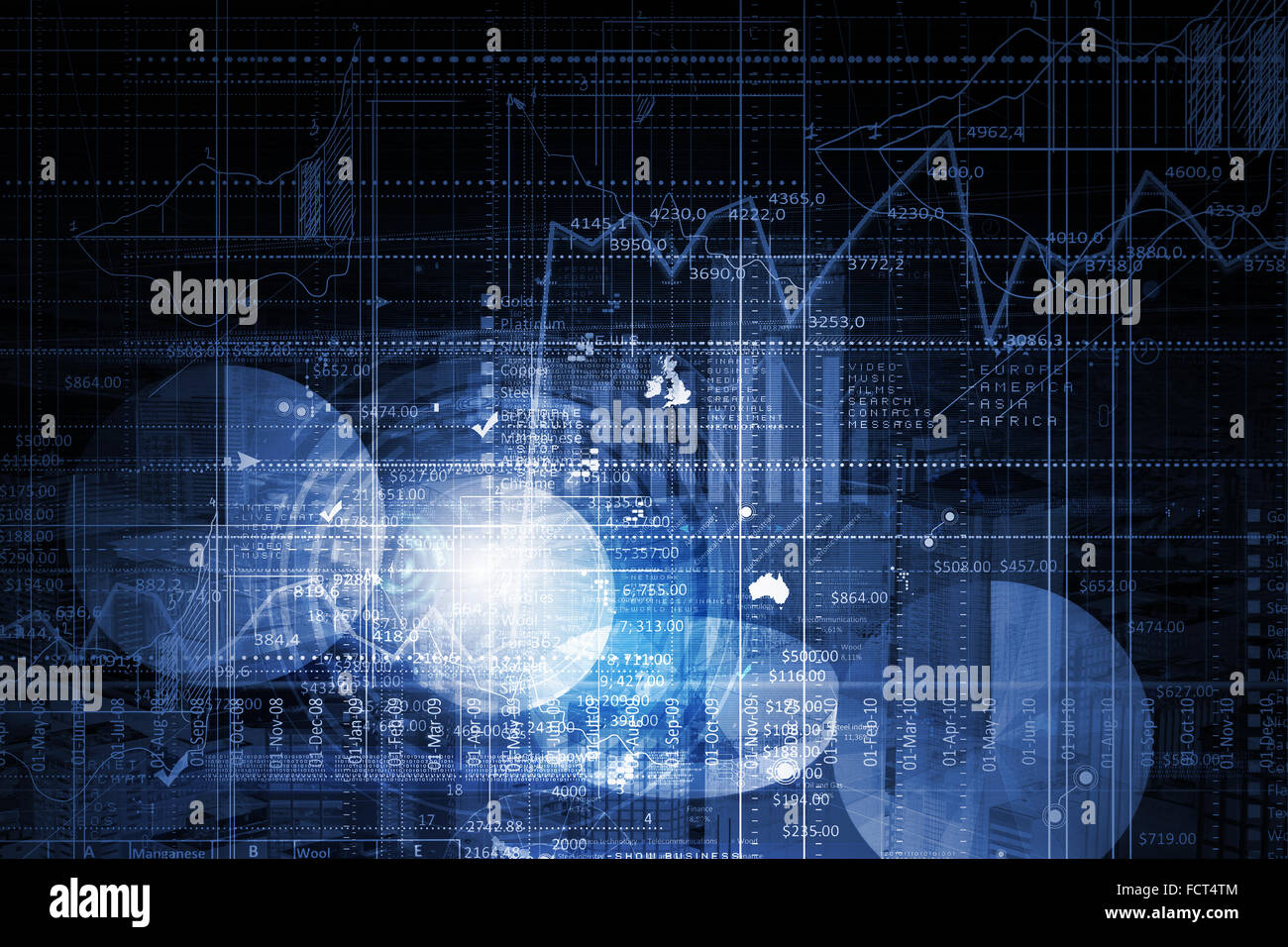 Business abstract image with high tech graphs and diagrams Stock Photo ...