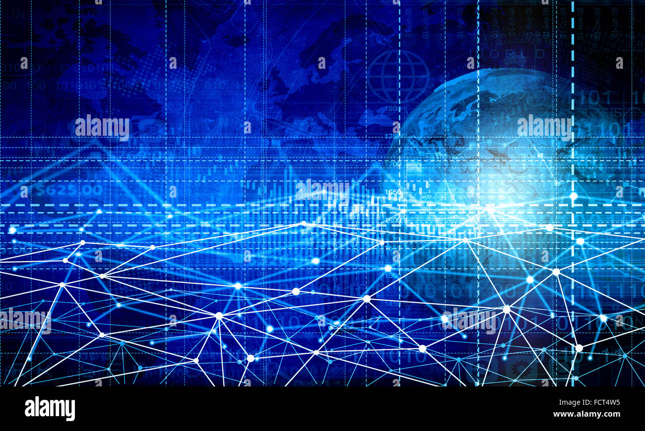 Business abstract image with high tech graphs and binary code Stock ...