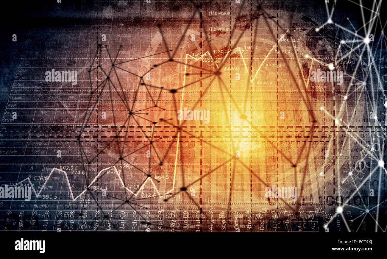 Business abstract image with high tech graphs and binary code Stock ...