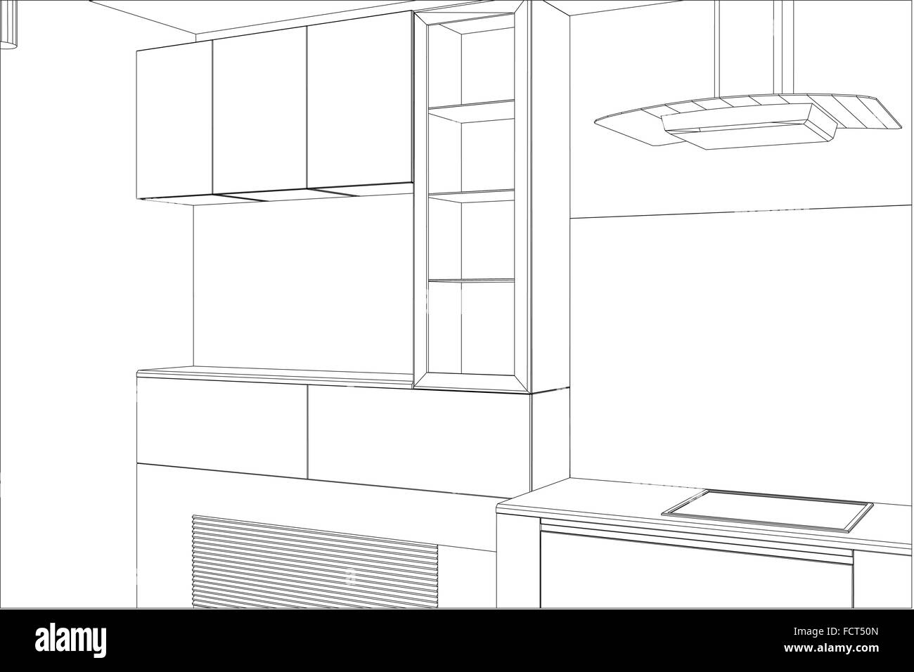 vector design process in wire-frame Illustration created of 3d Stock ...