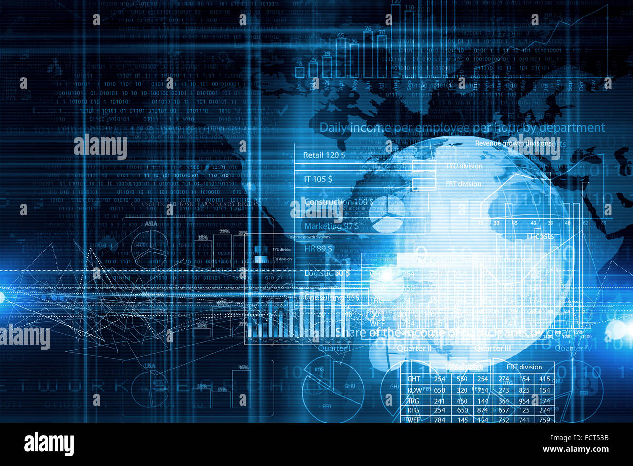 Business abstract image with high tech graphs and diagrams Stock Photo ...