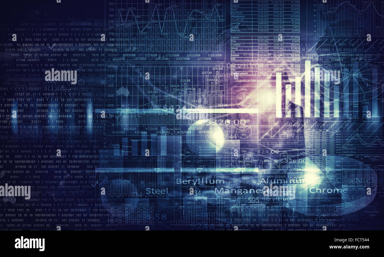 Business abstract image with high tech graphs and diagrams Stock Photo ...