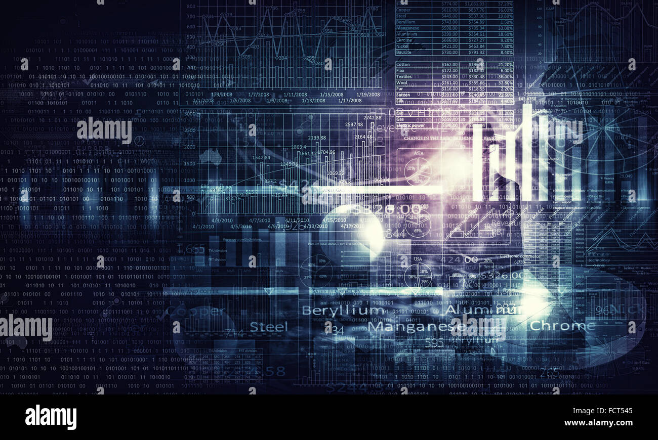 Business abstract image with high tech graphs and diagrams Stock Photo ...