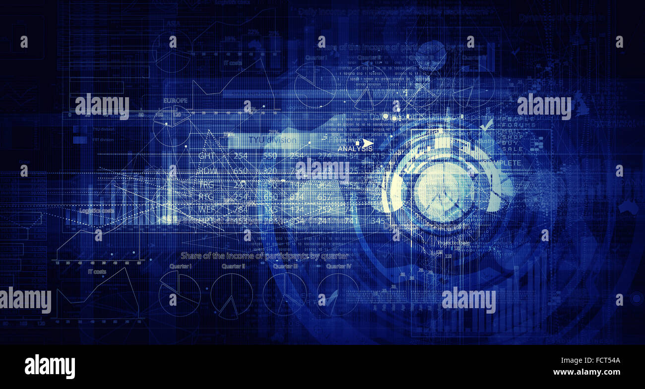 Business abstract image with high tech graphs and diagrams Stock Photo ...
