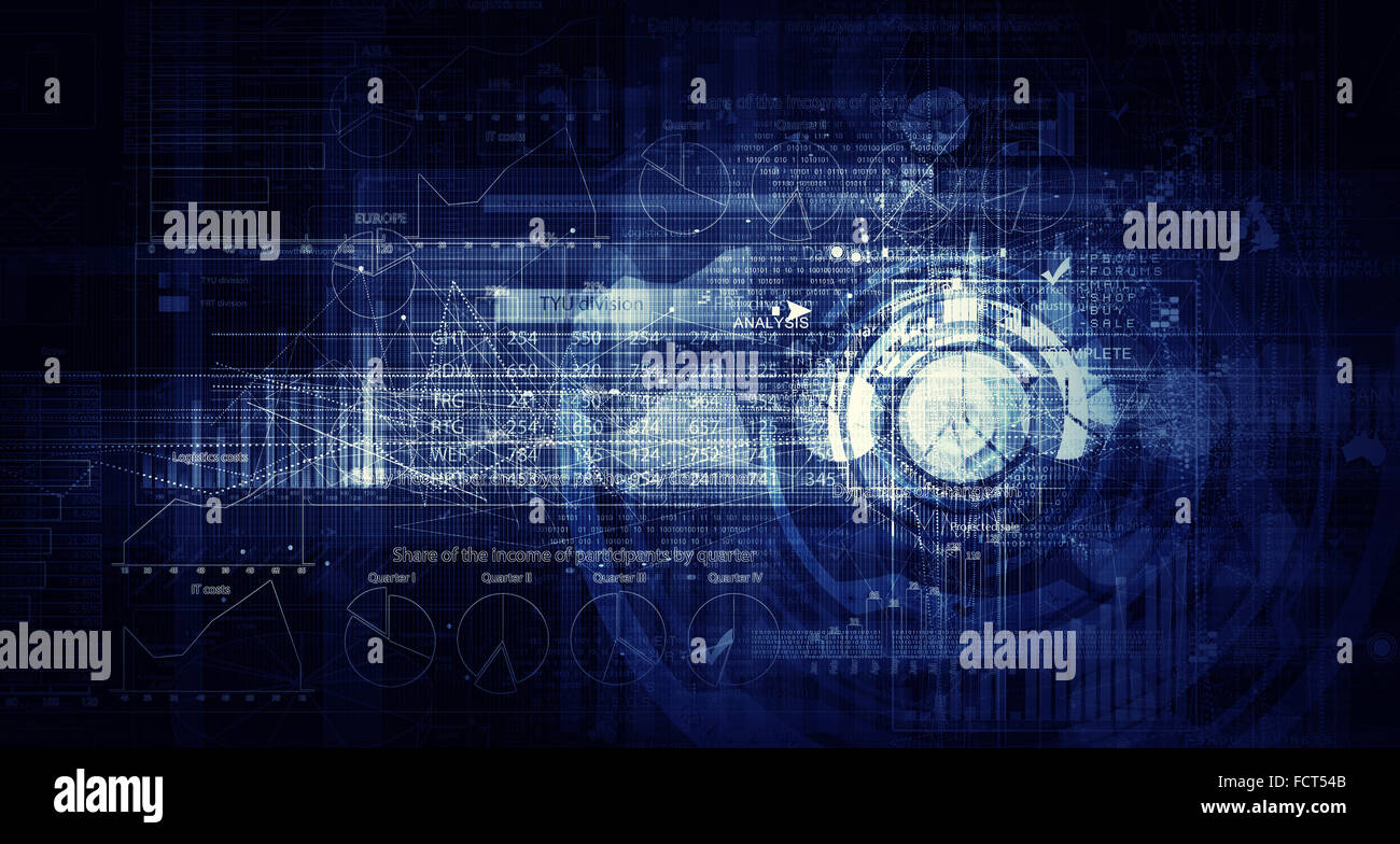 Business abstract image with high tech graphs and diagrams Stock Photo ...