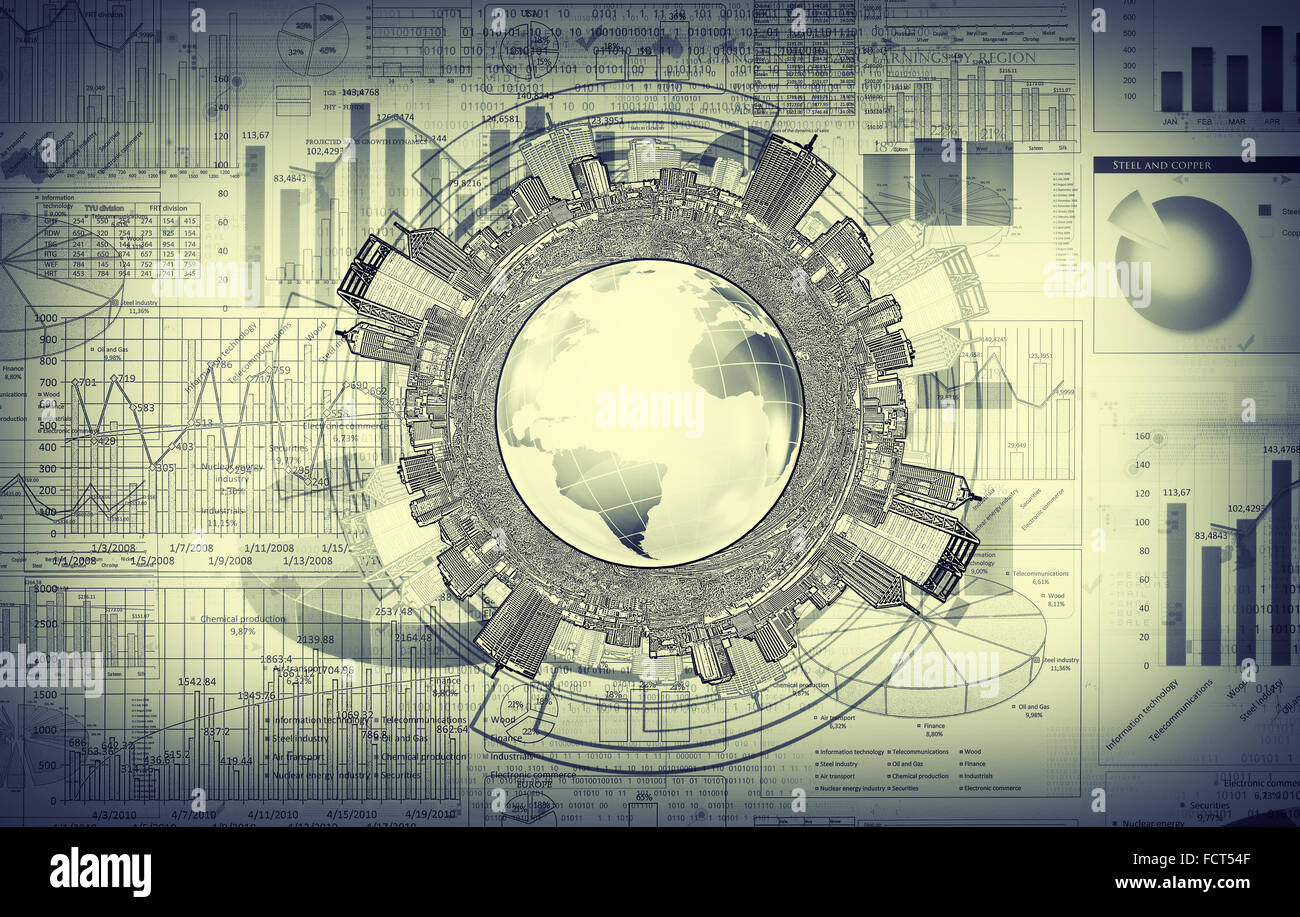 Business abstract image with high tech graphs and diagrams Stock Photo ...