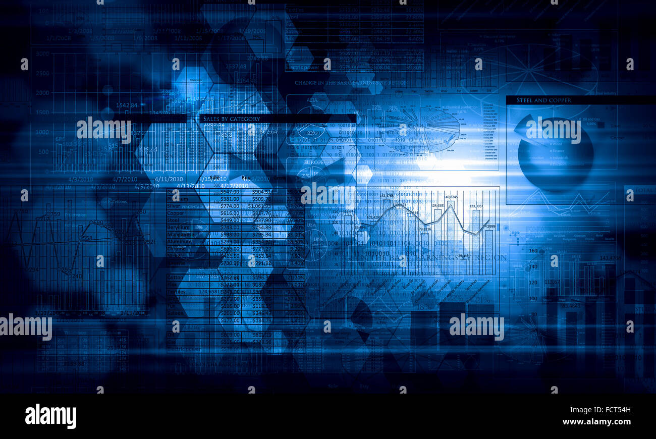Business abstract image with high tech graphs and diagrams Stock Photo ...
