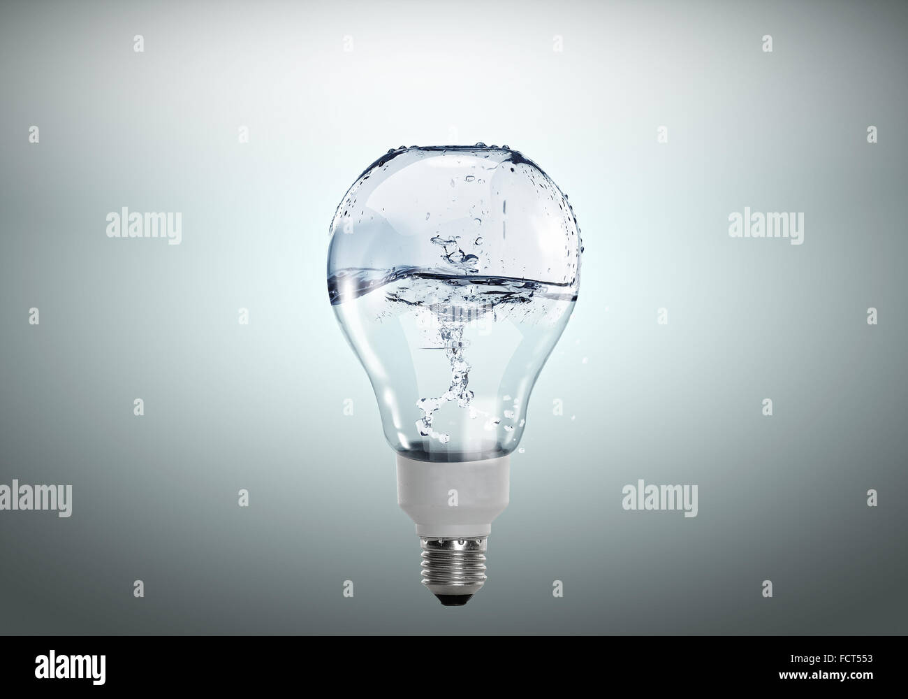 Energy and ecology concept with light bulb with water inside Stock ...