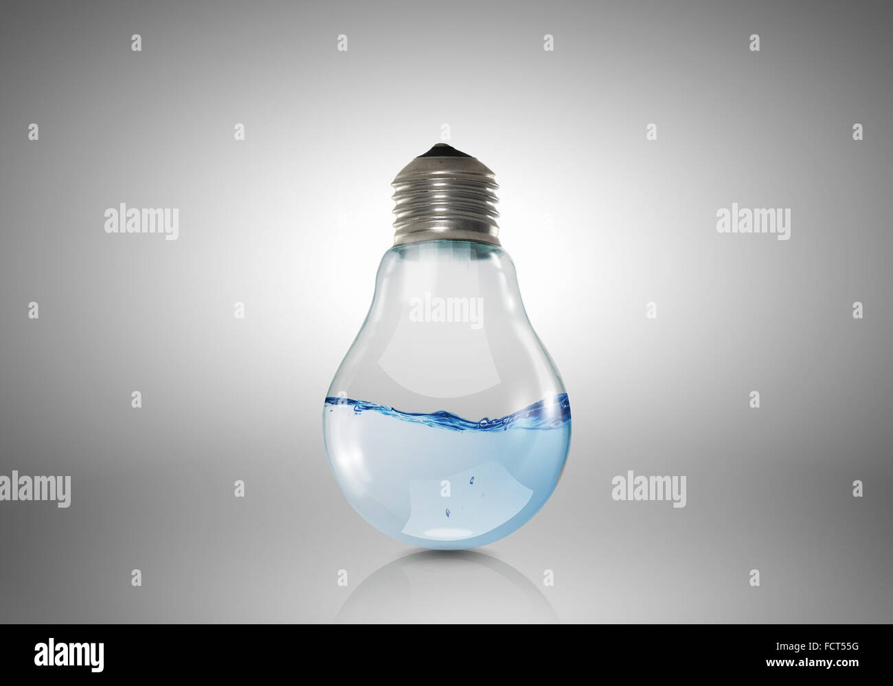 Energy and ecology concept with light bulb with water inside Stock ...