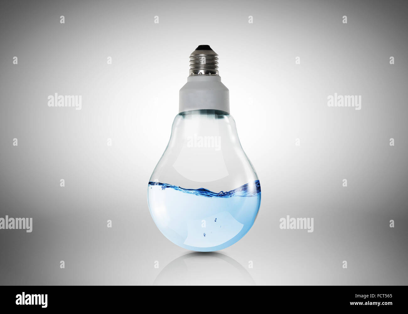 Energy and ecology concept with light bulb with water inside Stock ...
