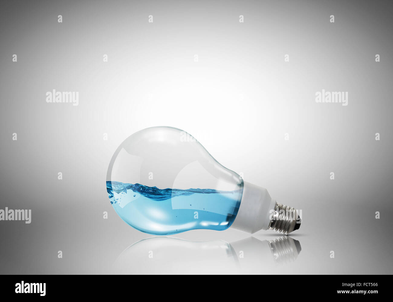 Energy and ecology concept with light bulb with water inside Stock ...
