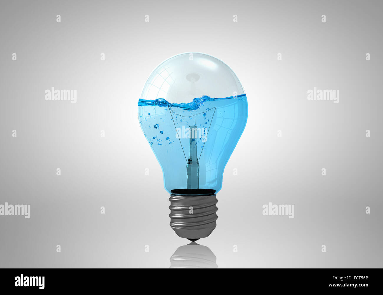 Energy and ecology concept with light bulb with water inside Stock ...