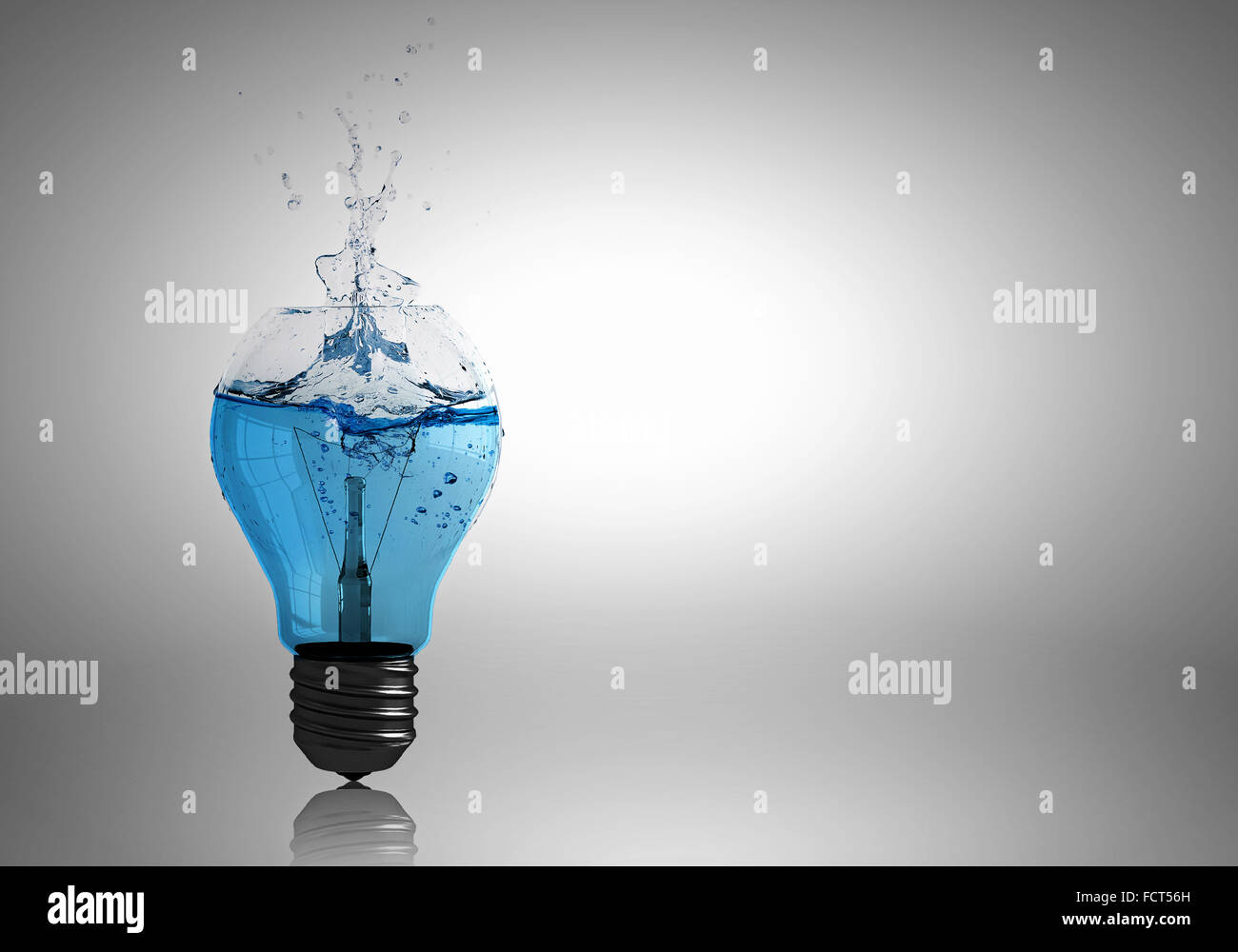Energy and ecology concept with light bulb with water inside Stock ...