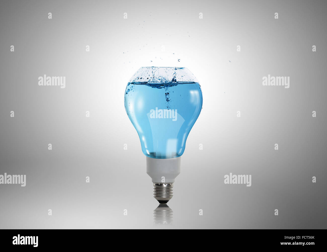 Energy and ecology concept with light bulb with water inside Stock ...