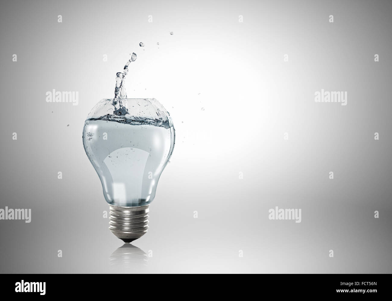 Energy and ecology concept with light bulb with water inside Stock ...