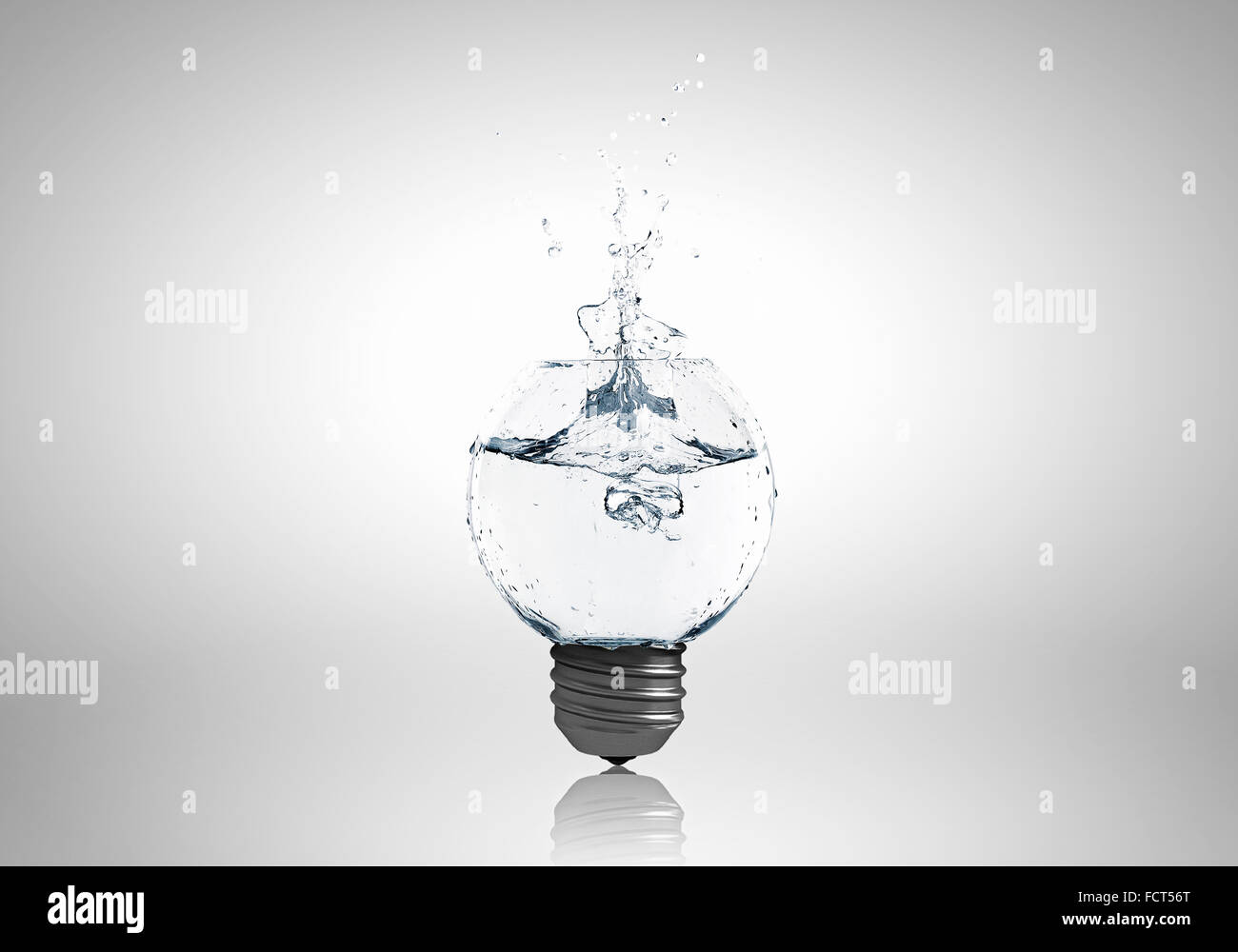 Energy and ecology concept with light bulb with water inside Stock ...
