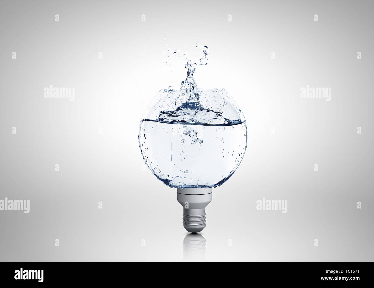 Energy and ecology concept with light bulb with water inside Stock ...
