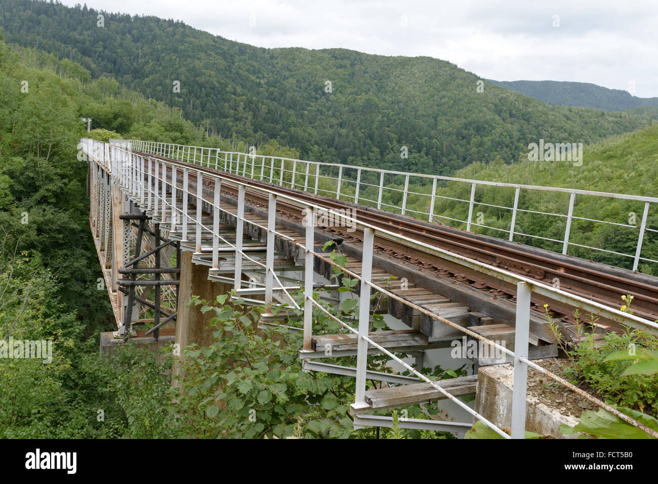 Old Japanese railways and bridges, Sakhalin Island, Russia Stock Photo ...