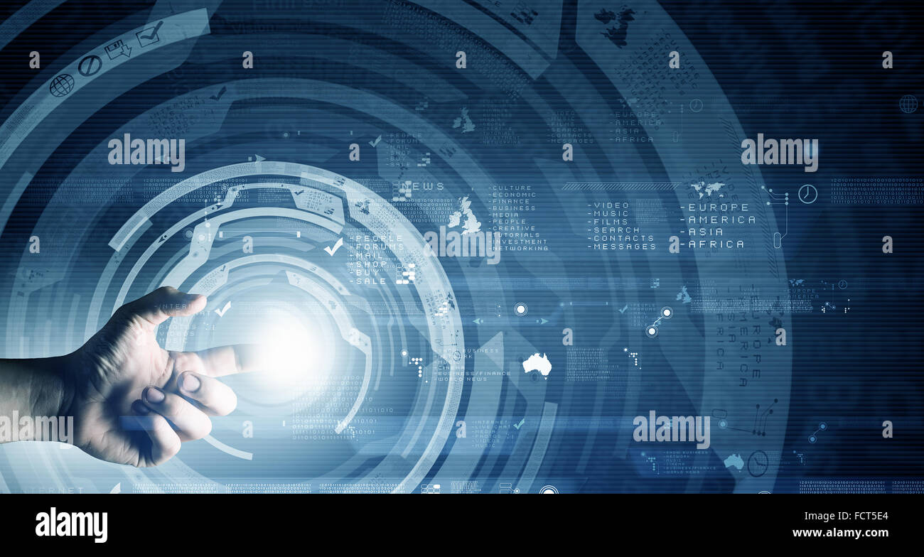 Close up of human hands using virtual panel Stock Photo - Alamy