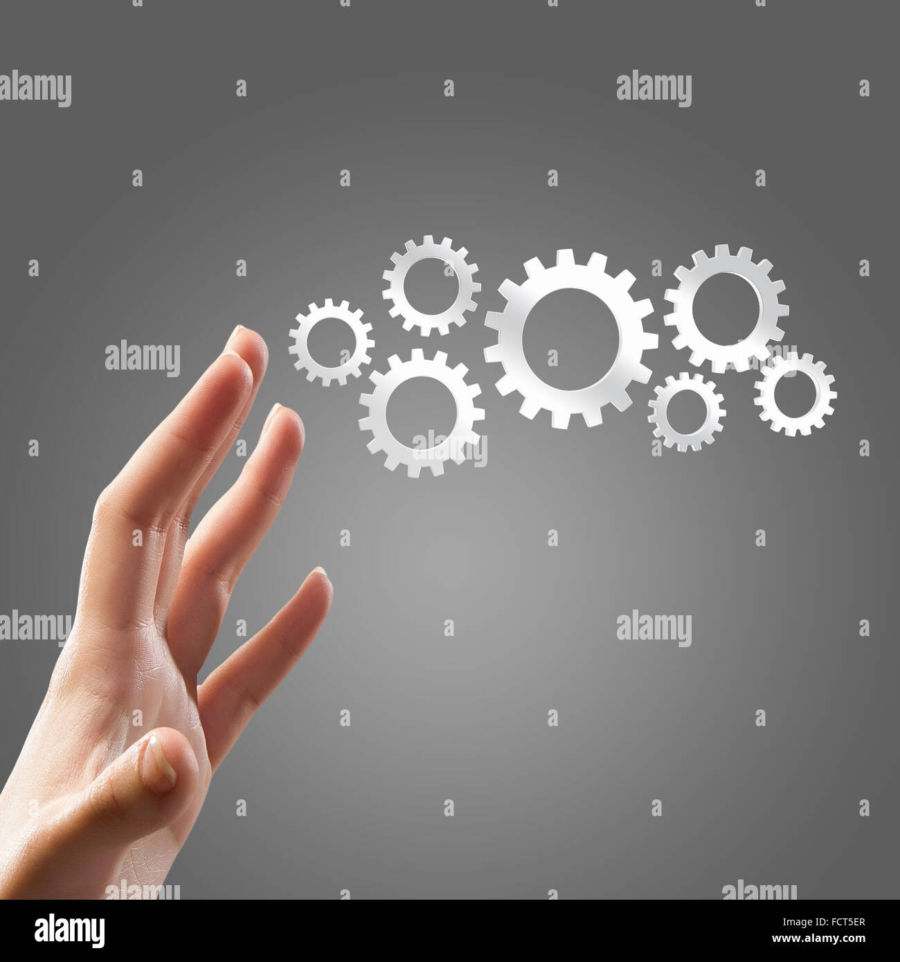 Hand gears hi-res stock photography and images - Alamy