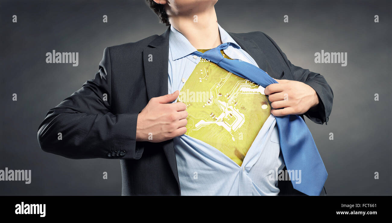 Young businessman opening chest hi-res stock photography and images - Alamy