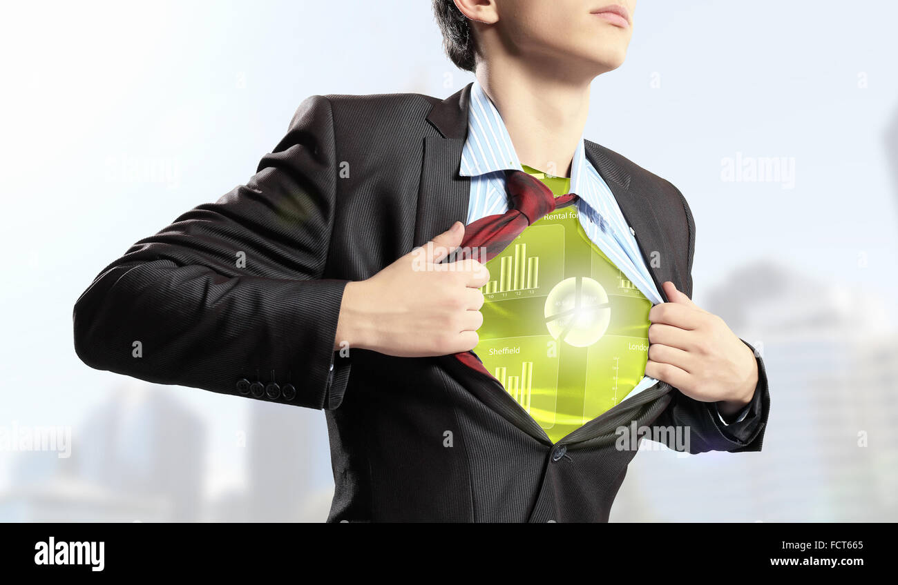 Young businessman opening chest hi-res stock photography and images - Alamy