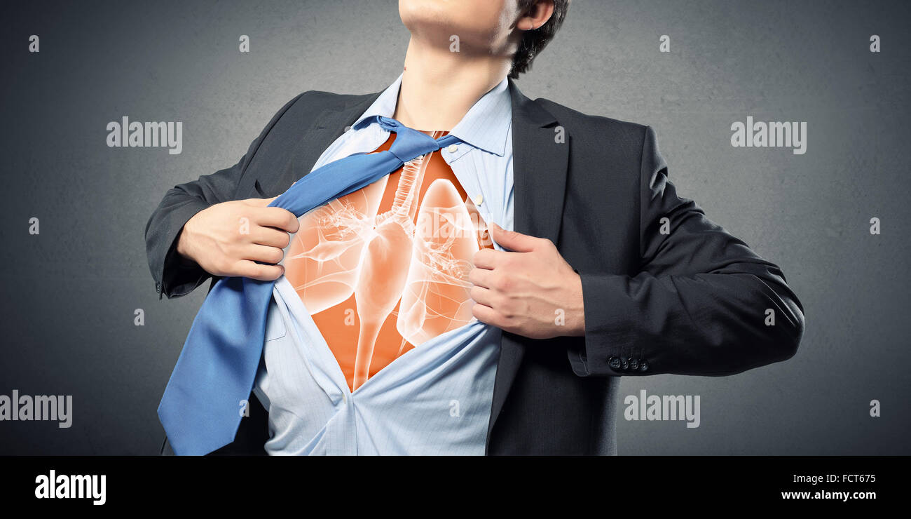Young businessman opening chest hi-res stock photography and images - Alamy
