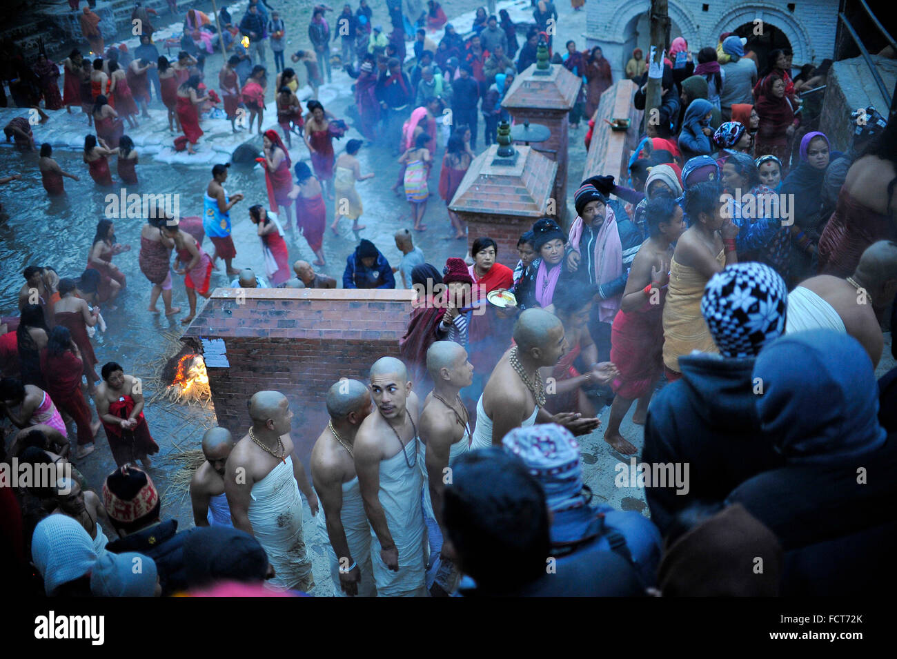 Kathmandu, Nepal. 24th Jan, 2016. Nepalese Hindu devotees ready for ...