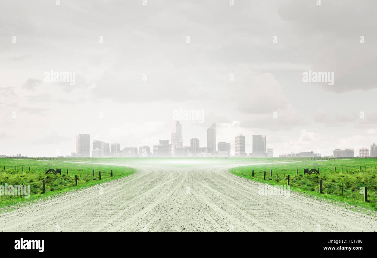 Concept of choice with crossroads spliting in two ways Stock Photo - Alamy