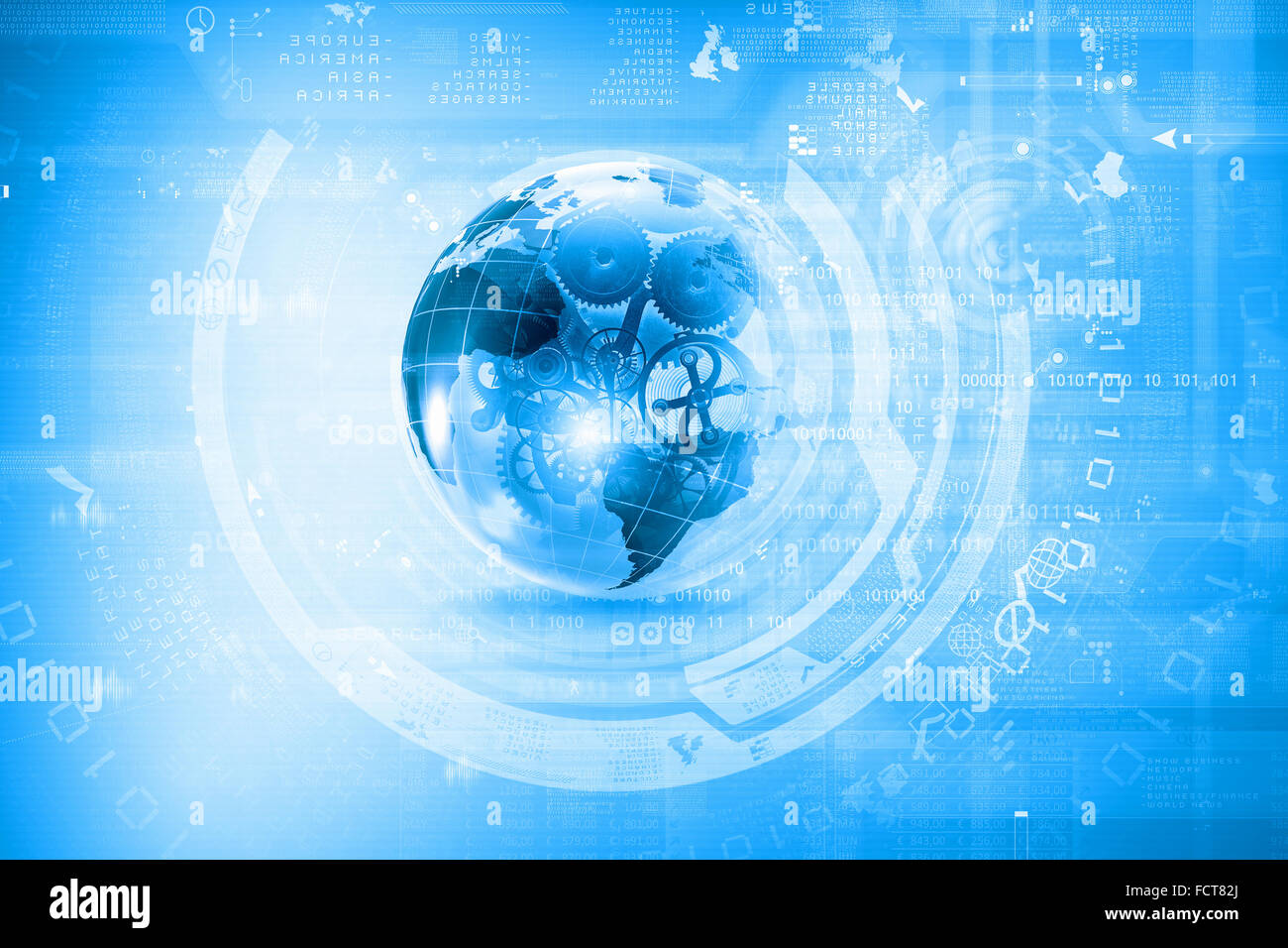 Background conceptual image of digital globe and binary code Stock ...