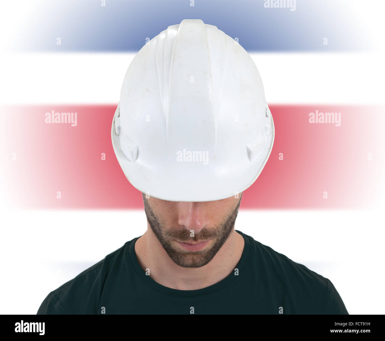 Isolated engineer with flag on background - Costa Rica Stock Photo - Alamy