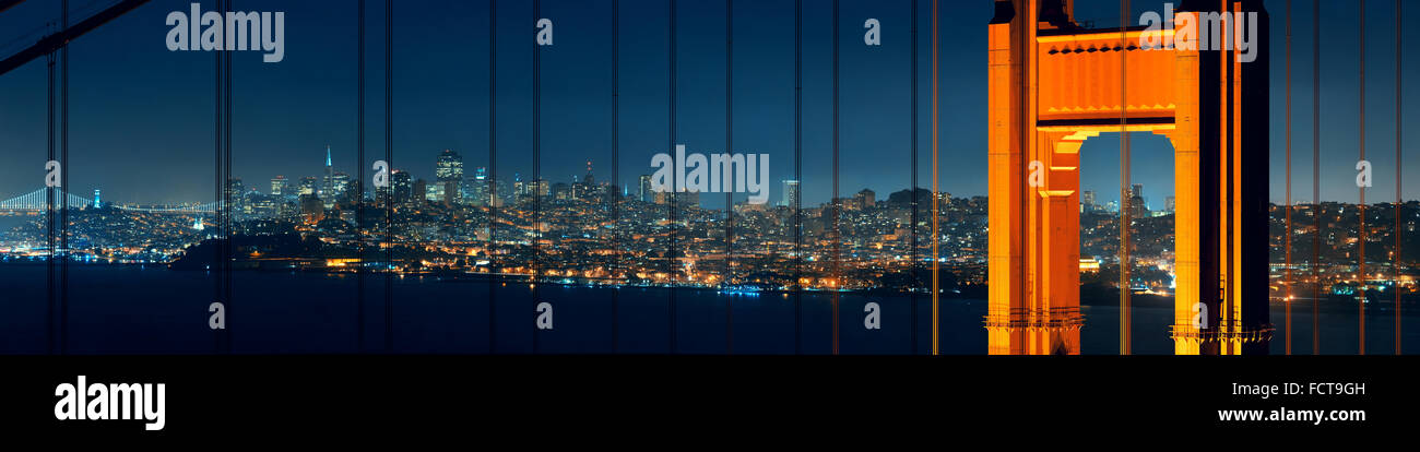 Golden Gate Bridge in San Francisco with city skyline Stock Photo - Alamy