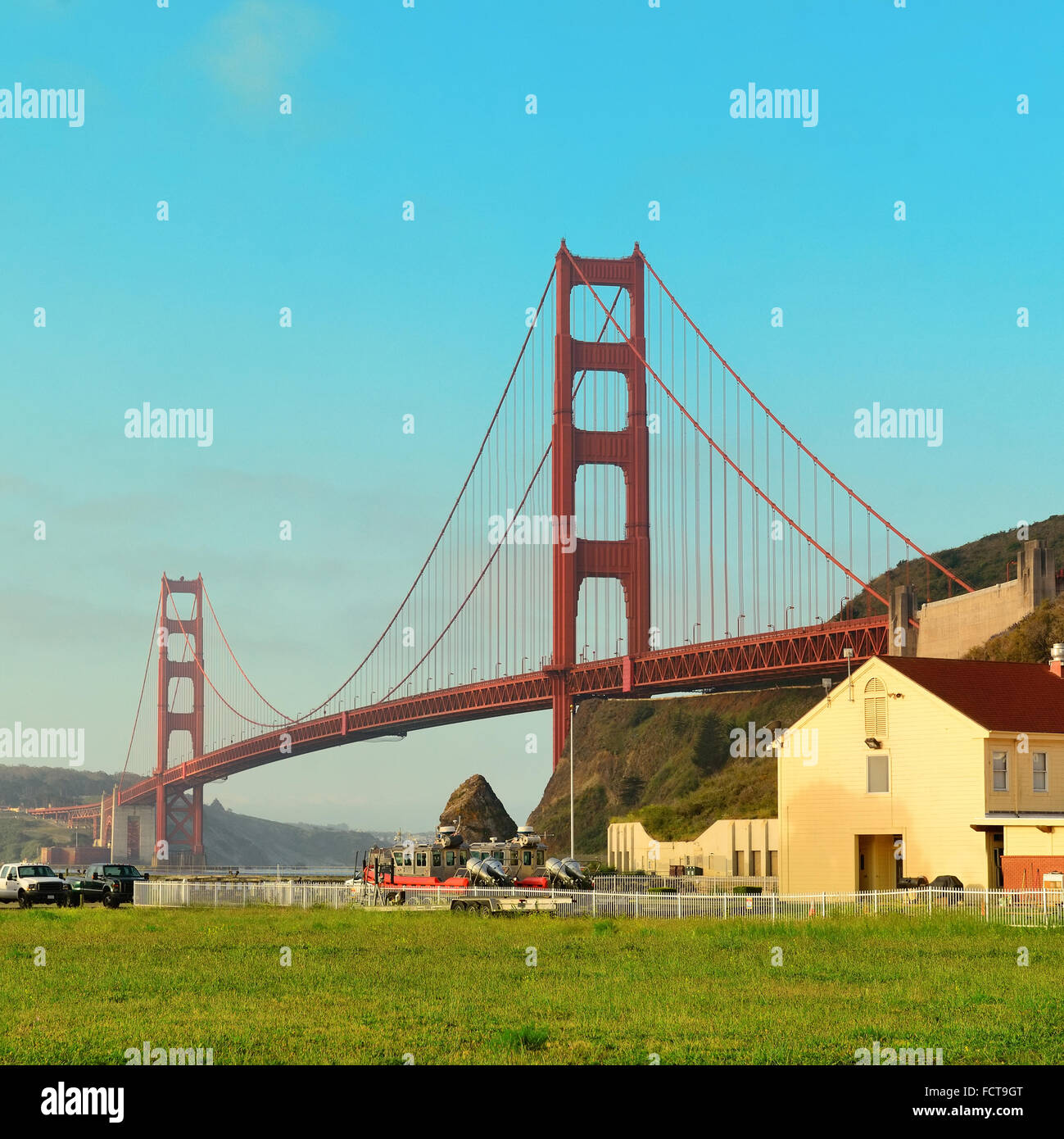 Golden Gate Bridge in San Francisco as the famous landmark Stock Photo ...