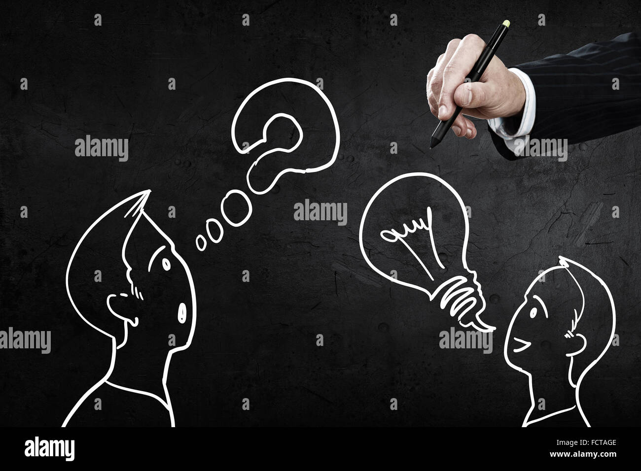 Close up hand drawing dialogue hi-res stock photography and images - Alamy