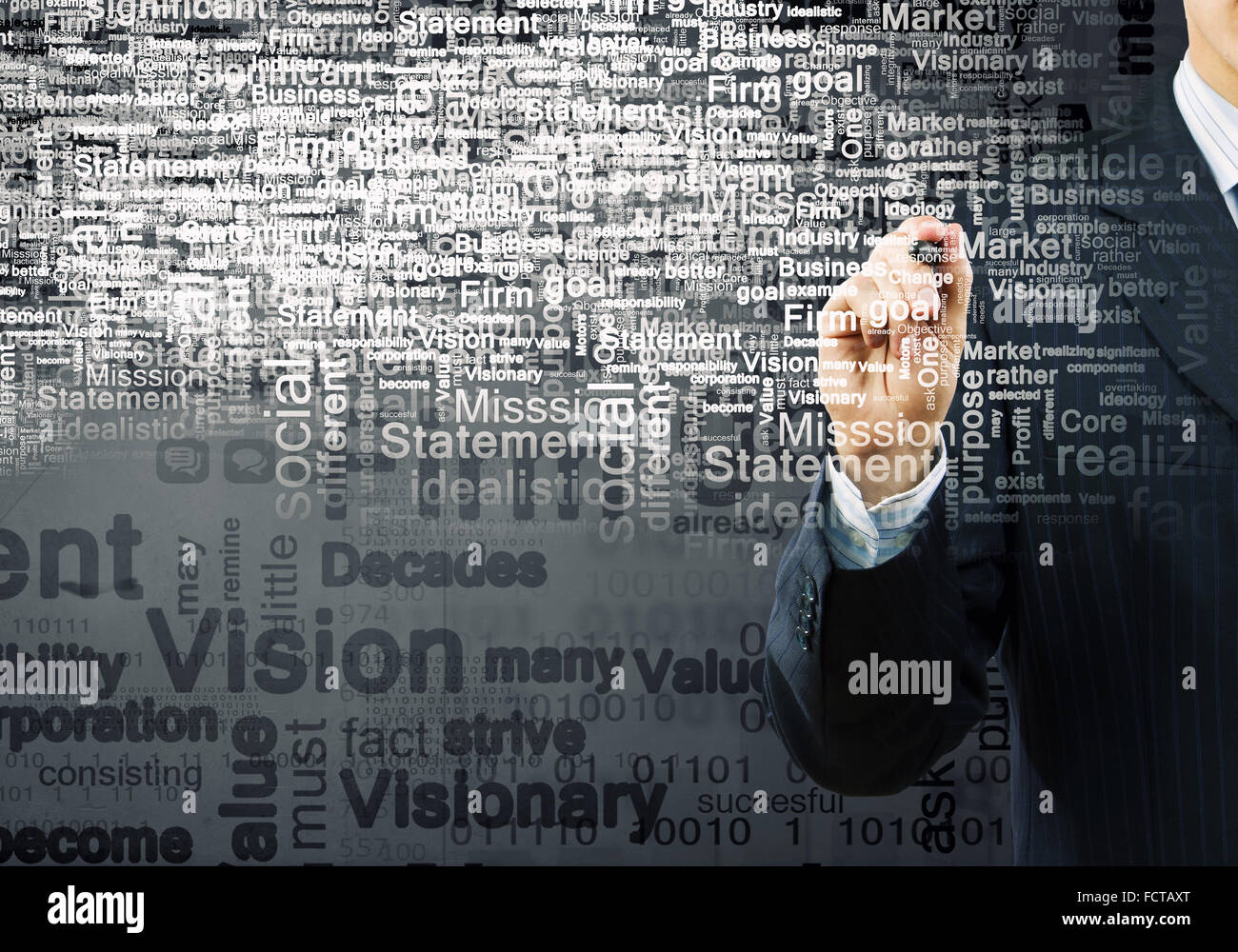 Businessman hand writing words on media screen Stock Photo - Alamy