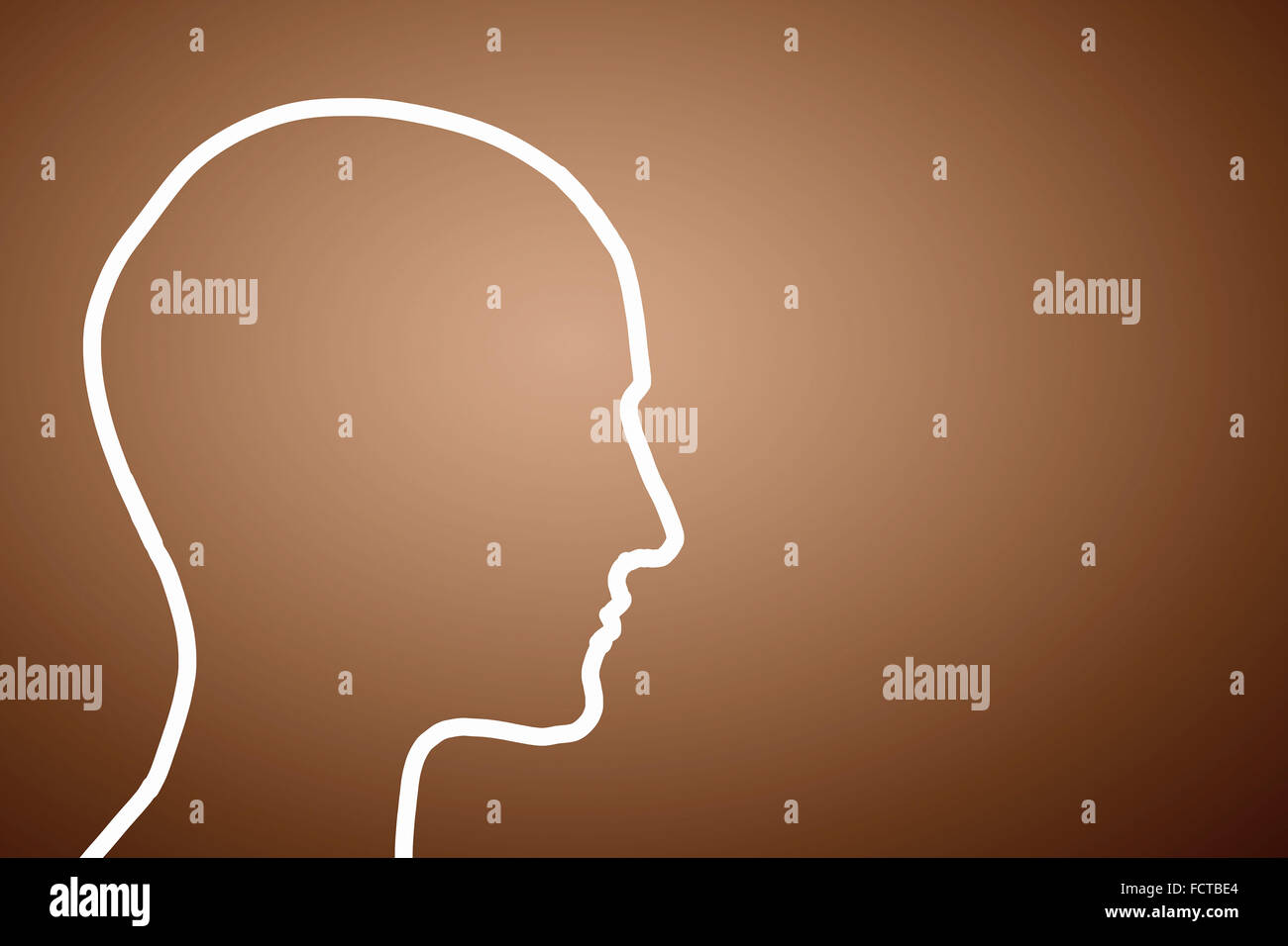 Silhouette of human head on color background Stock Photo - Alamy