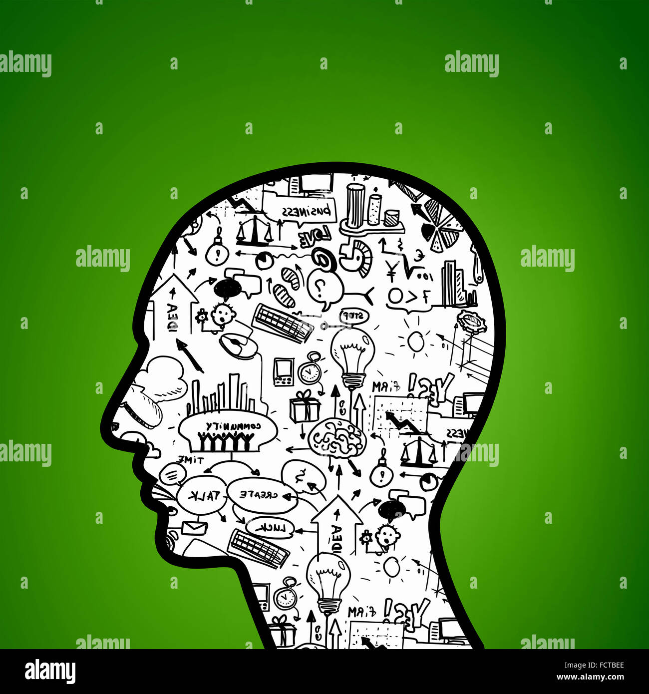 Silhouette human head plan instead hi-res stock photography and images ...