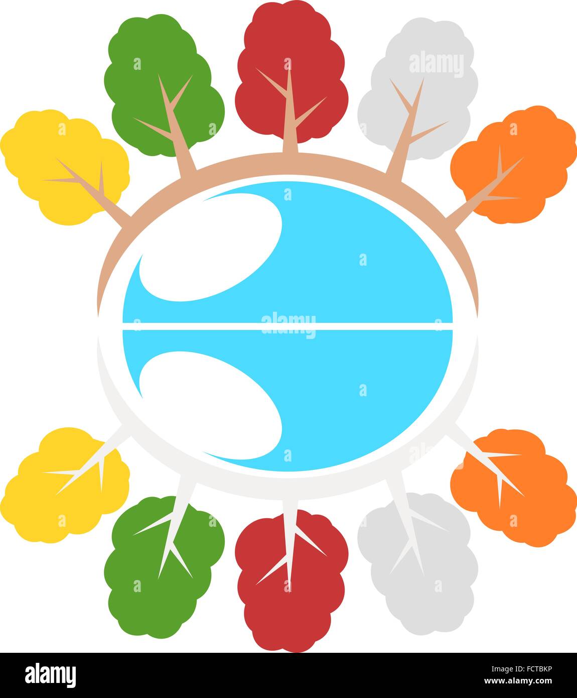 Nature tree symbol in ecology world concept illustration Stock Vector ...