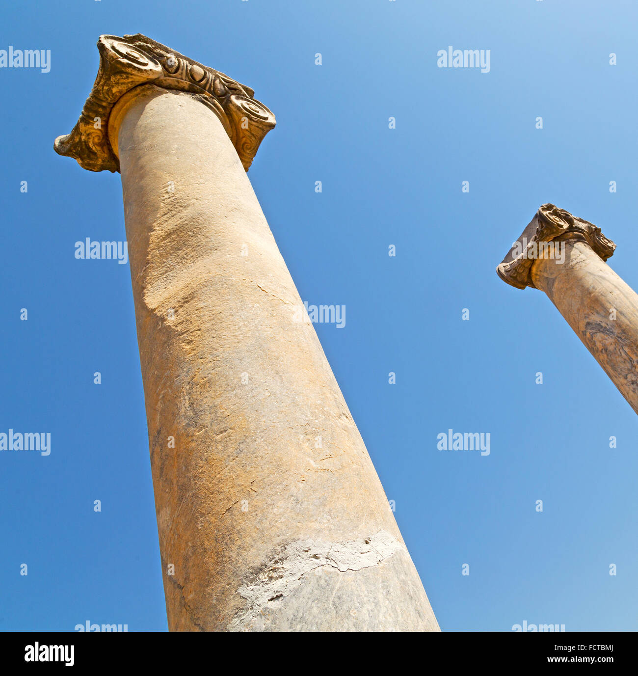 column temple and theatre in ephesus antalya turkey asia sky the ruins ...