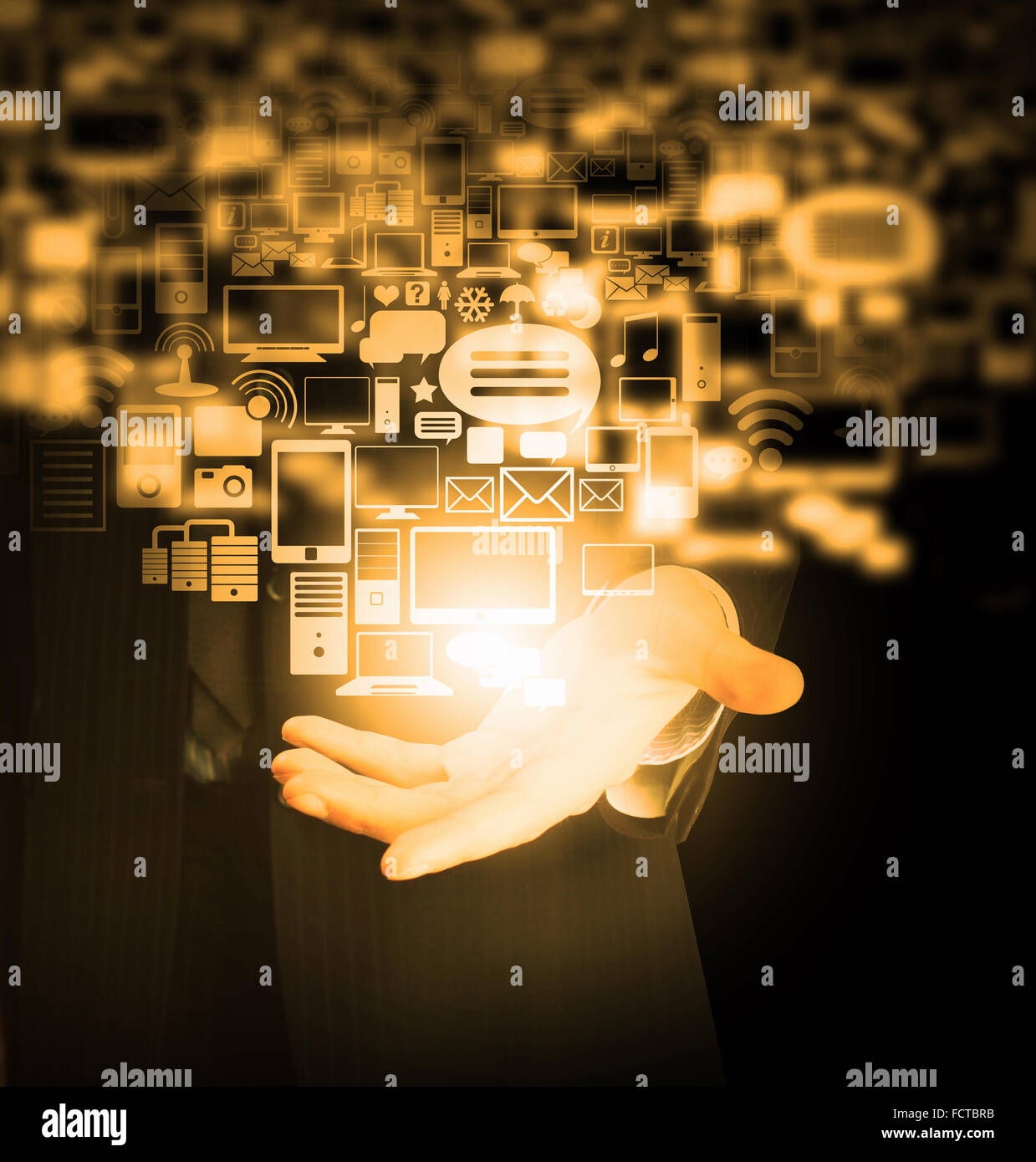 Businessman hand holding cloud computing concept in palm Stock Photo ...