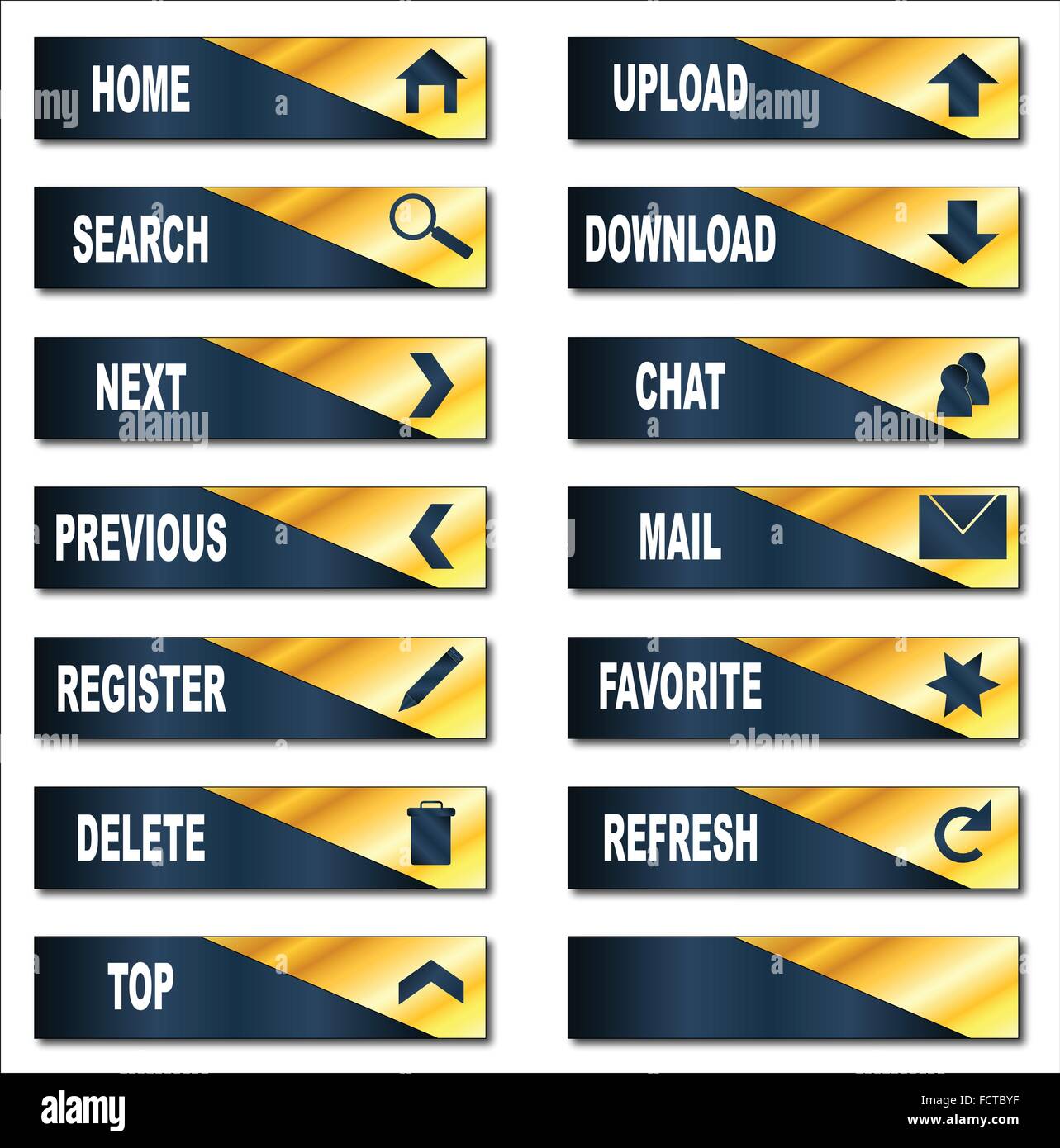 A group of typical web buttons with various icons Stock Vector Image ...