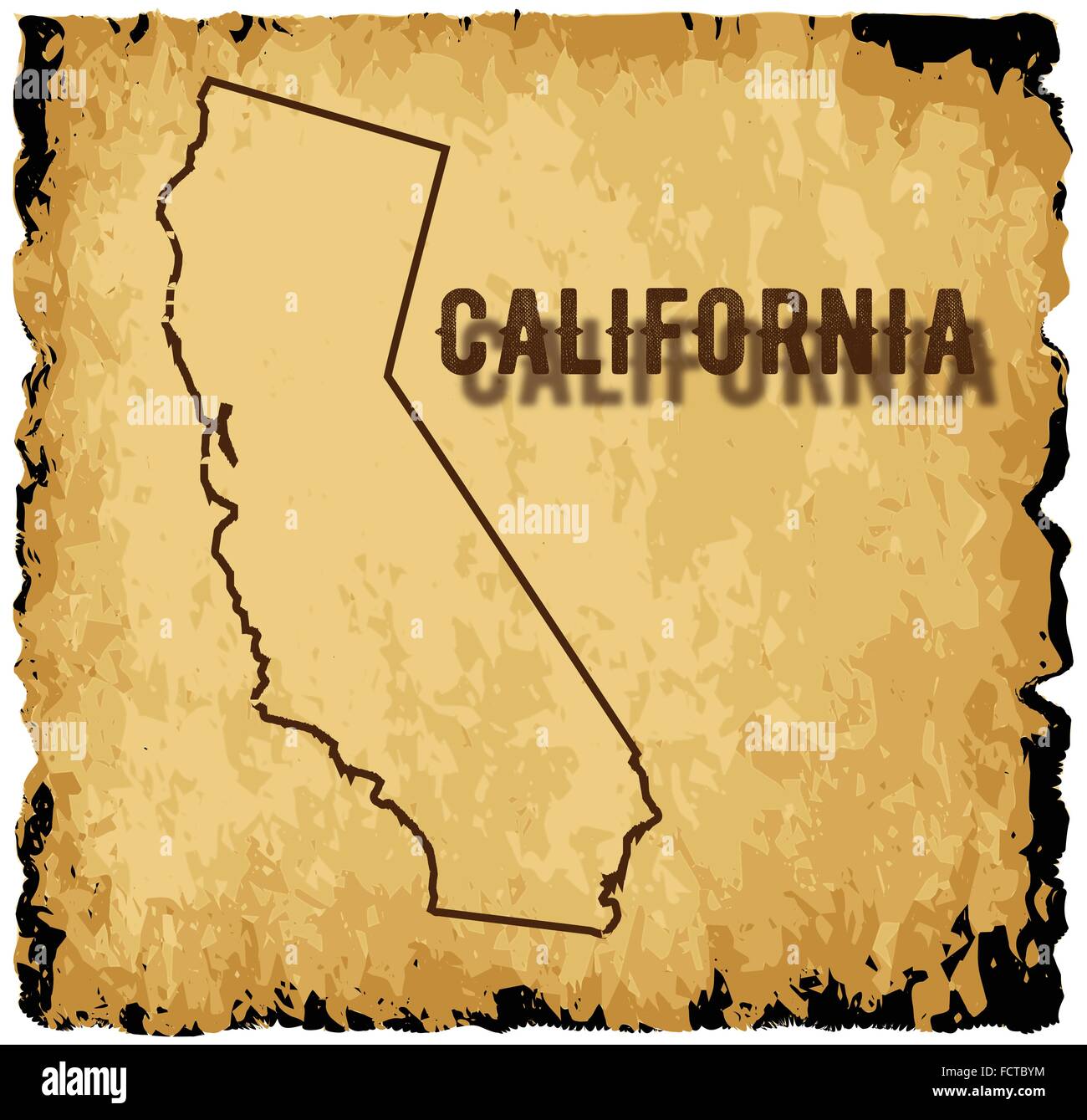 California map outline hi-res stock photography and images - Alamy