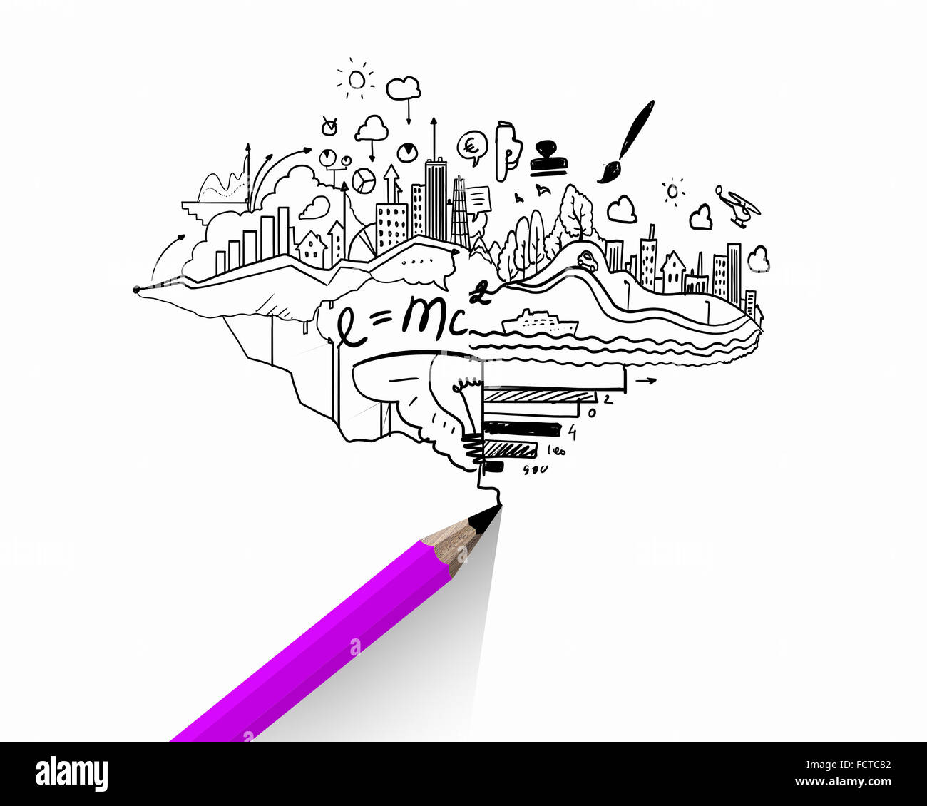Planning concept with pencil drawing business strategy sketches Stock ...