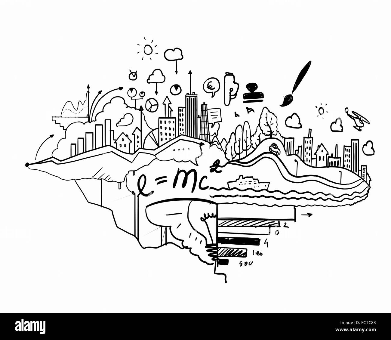 Planning concept with pencil drawing business strategy sketches Stock ...
