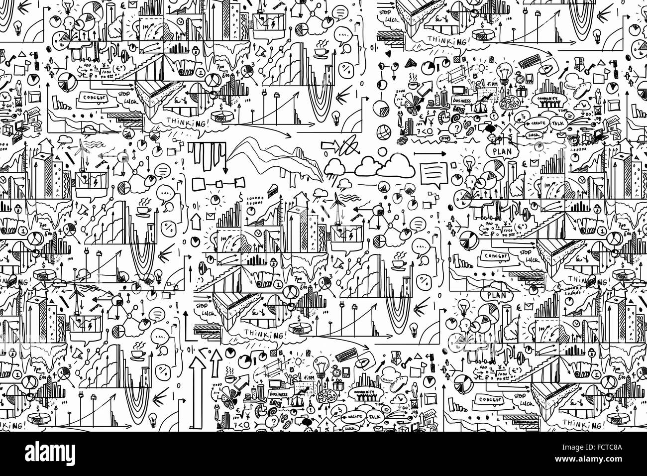 Planning concept with pencil drawing business strategy sketches Stock ...