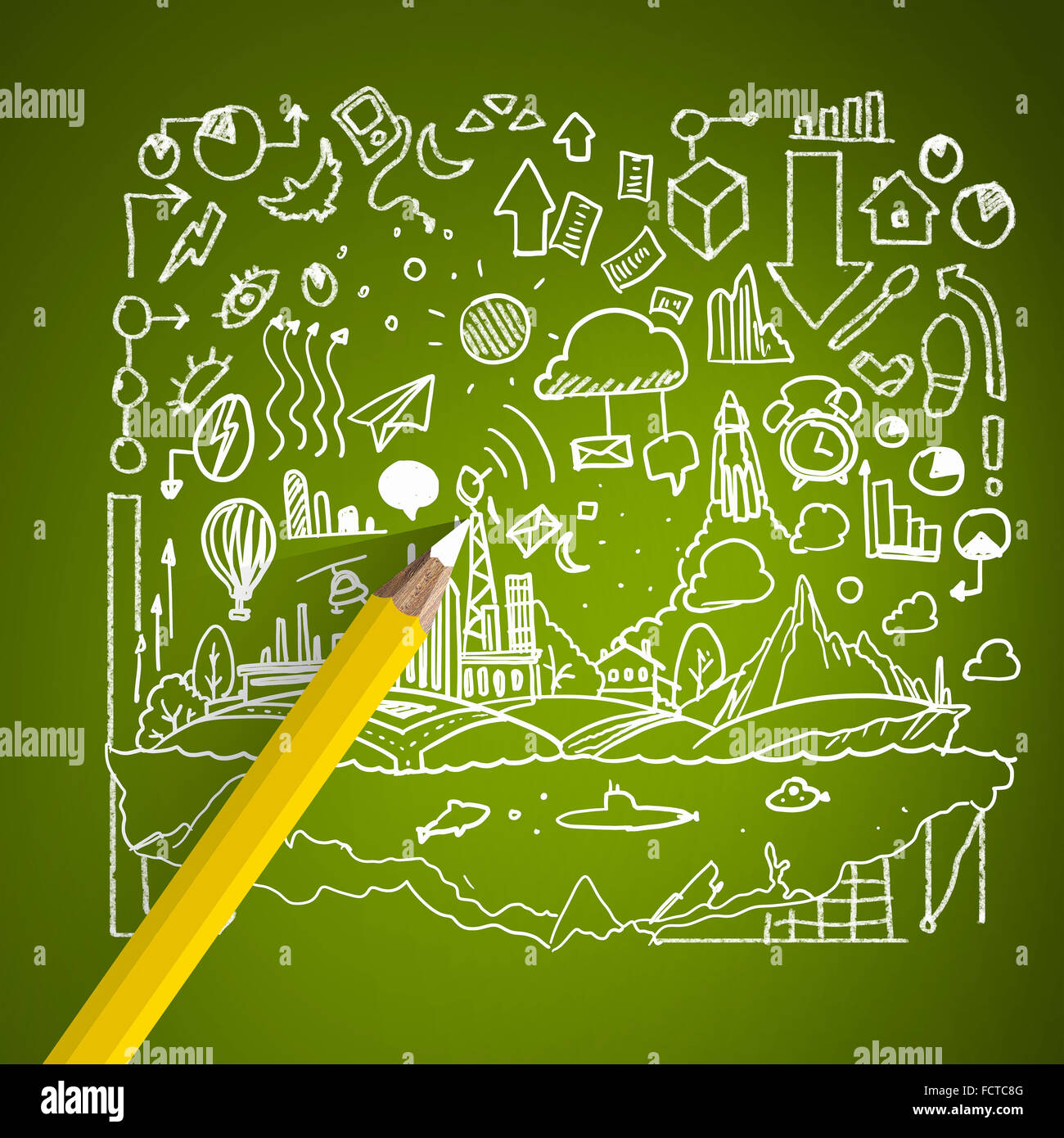 Planning concept with pencil drawing business strategy sketches Stock ...