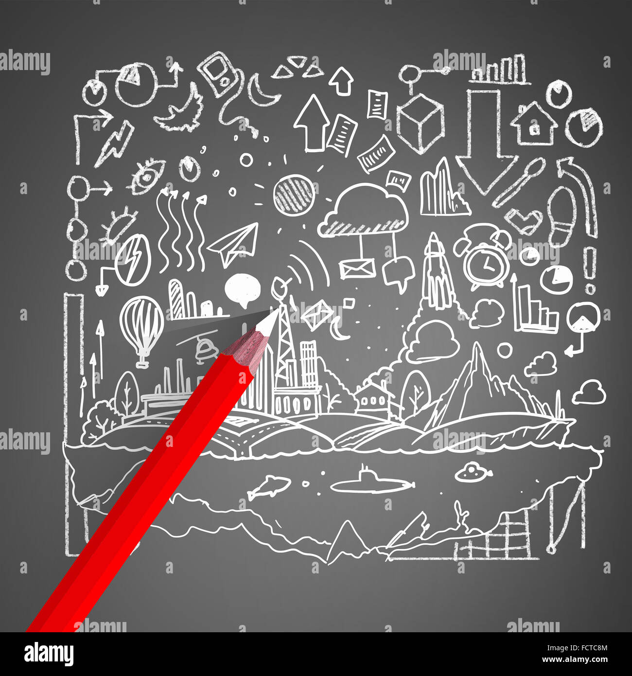 Planning concept with pencil drawing business strategy sketches Stock ...